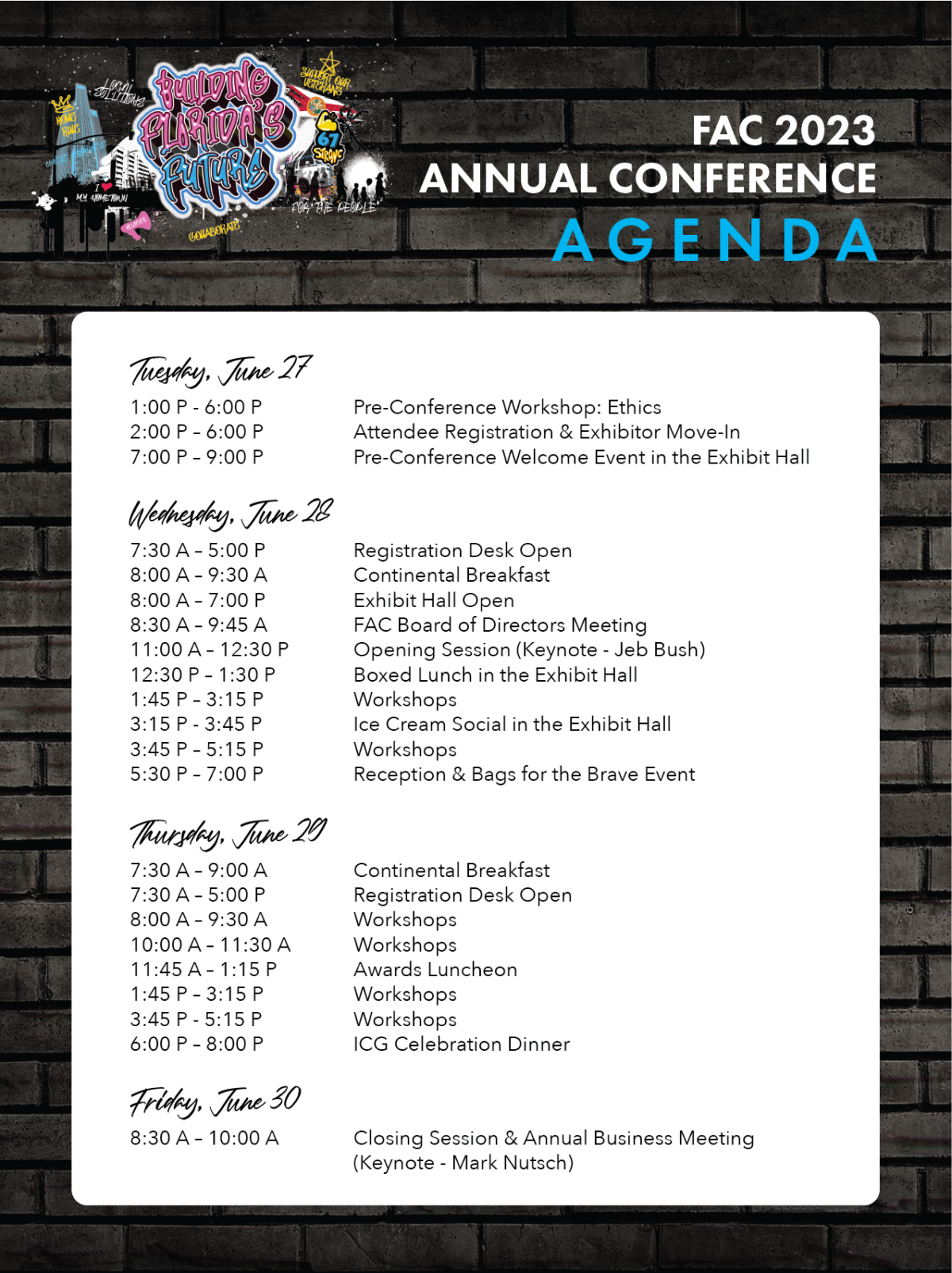 2023 Annual Conference – Agenda – Florida Association of Counties